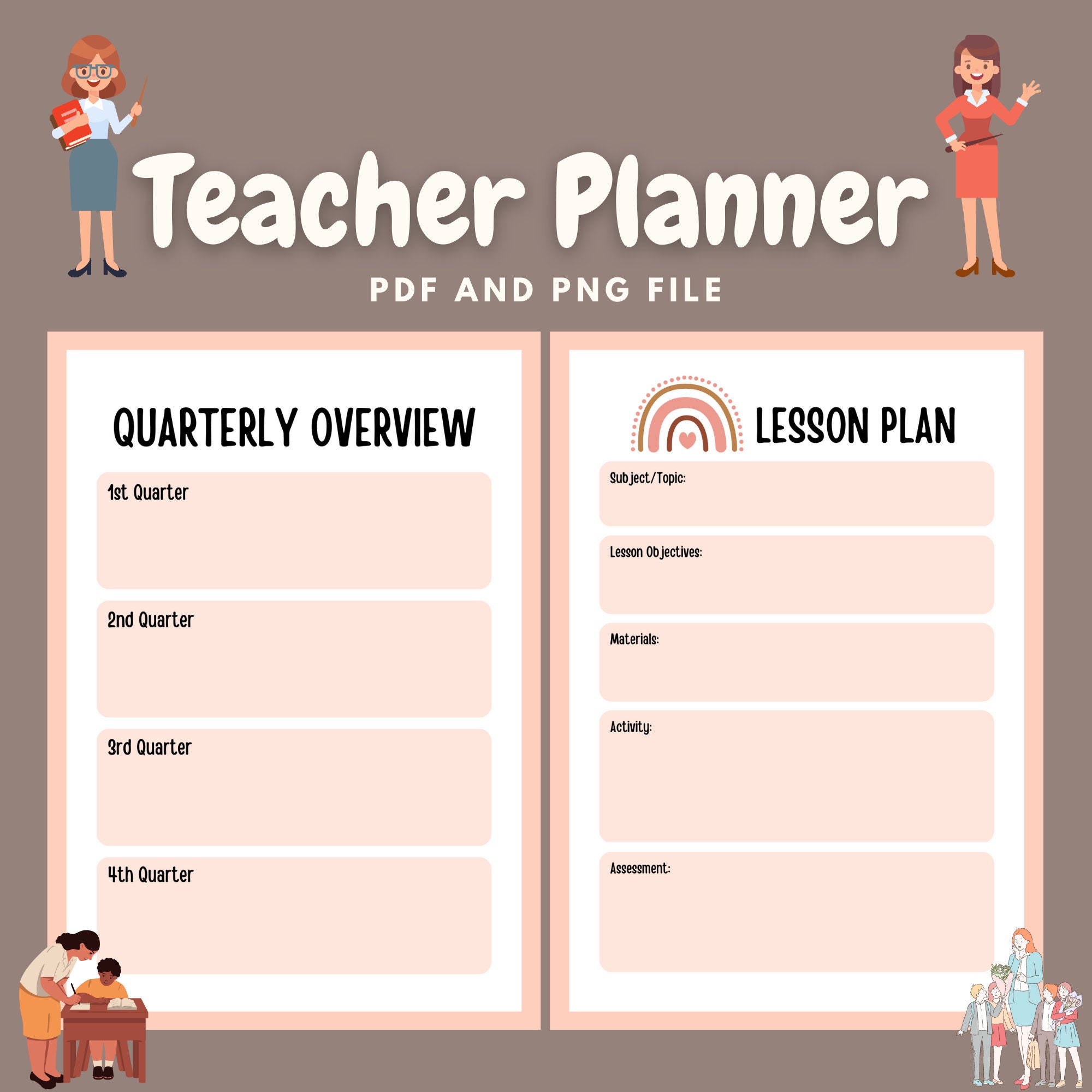 Teacher Planner 12 Monthly Printable Planner, Academic Planning for ...