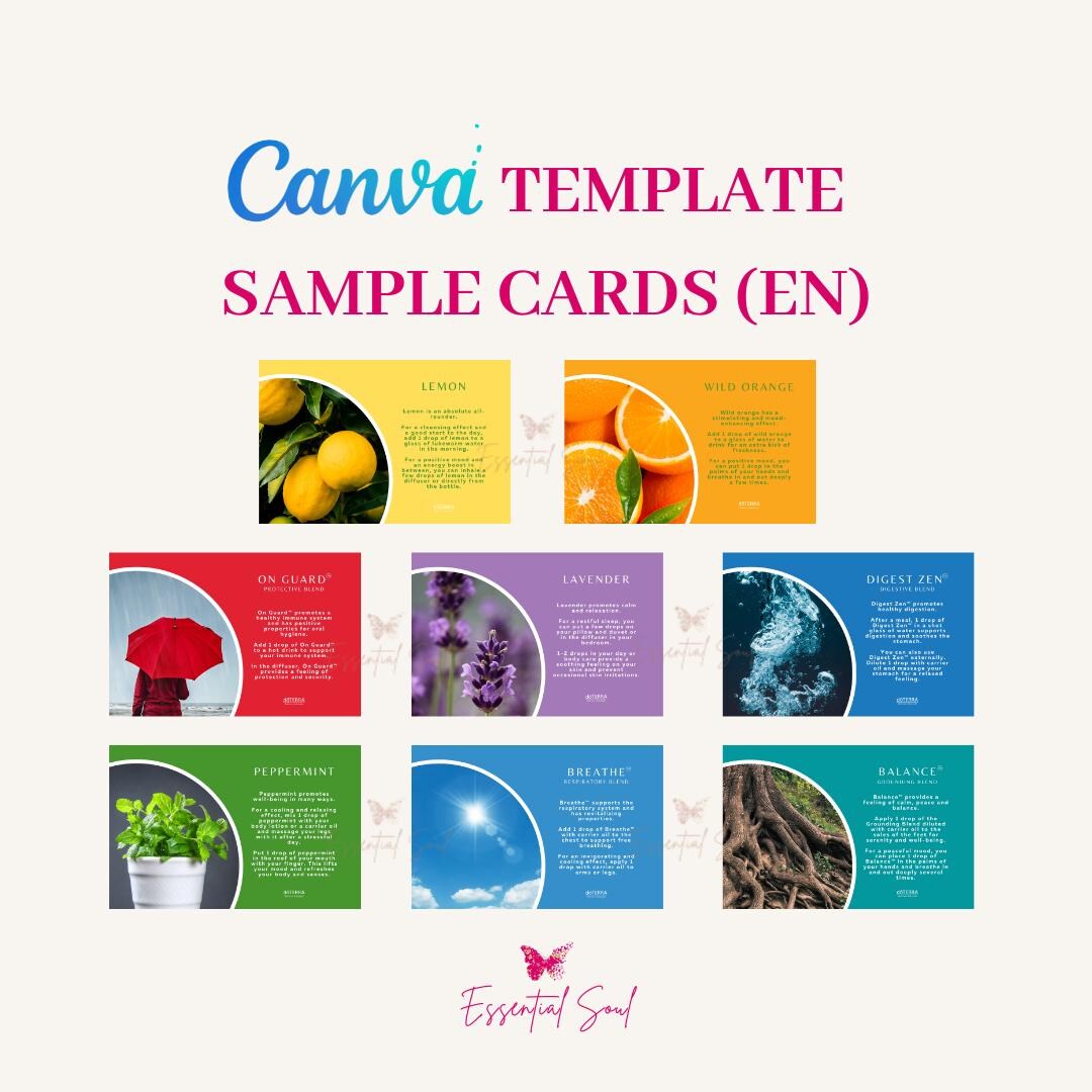 CANVA Template Sample Cards Sample Cards (EN) Essential Oils Essential ...