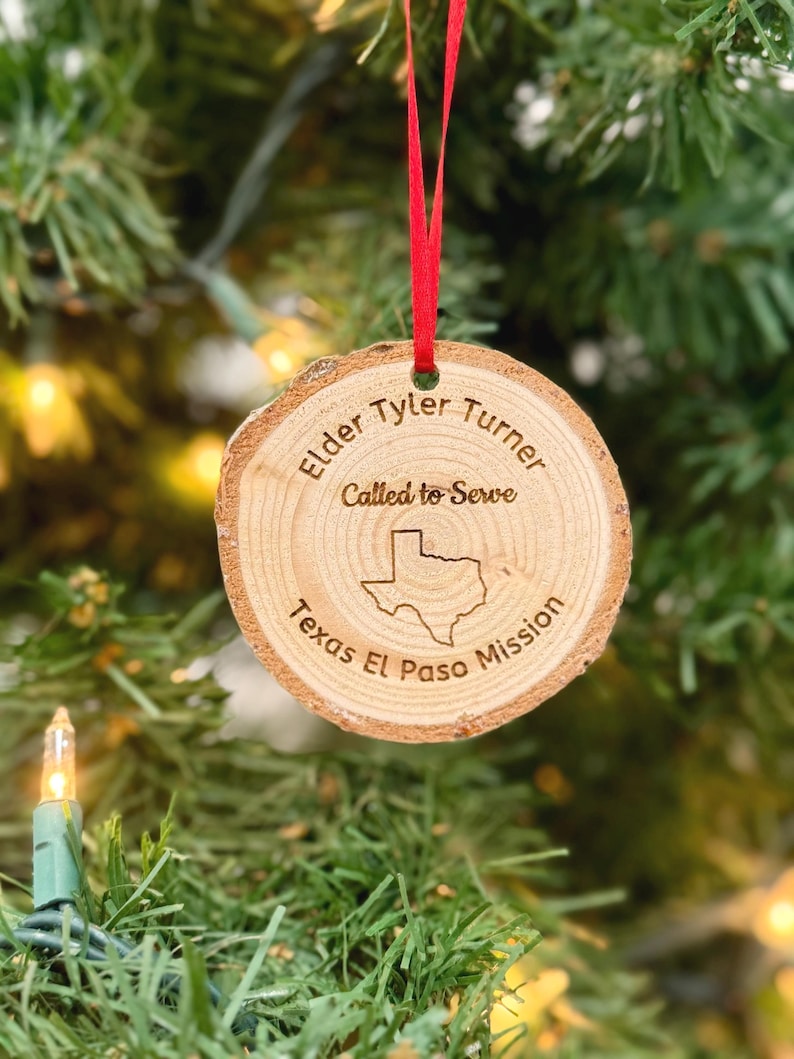 Personalized LDS Missionary Ornament: Engraved Wood, Custom Mission ...