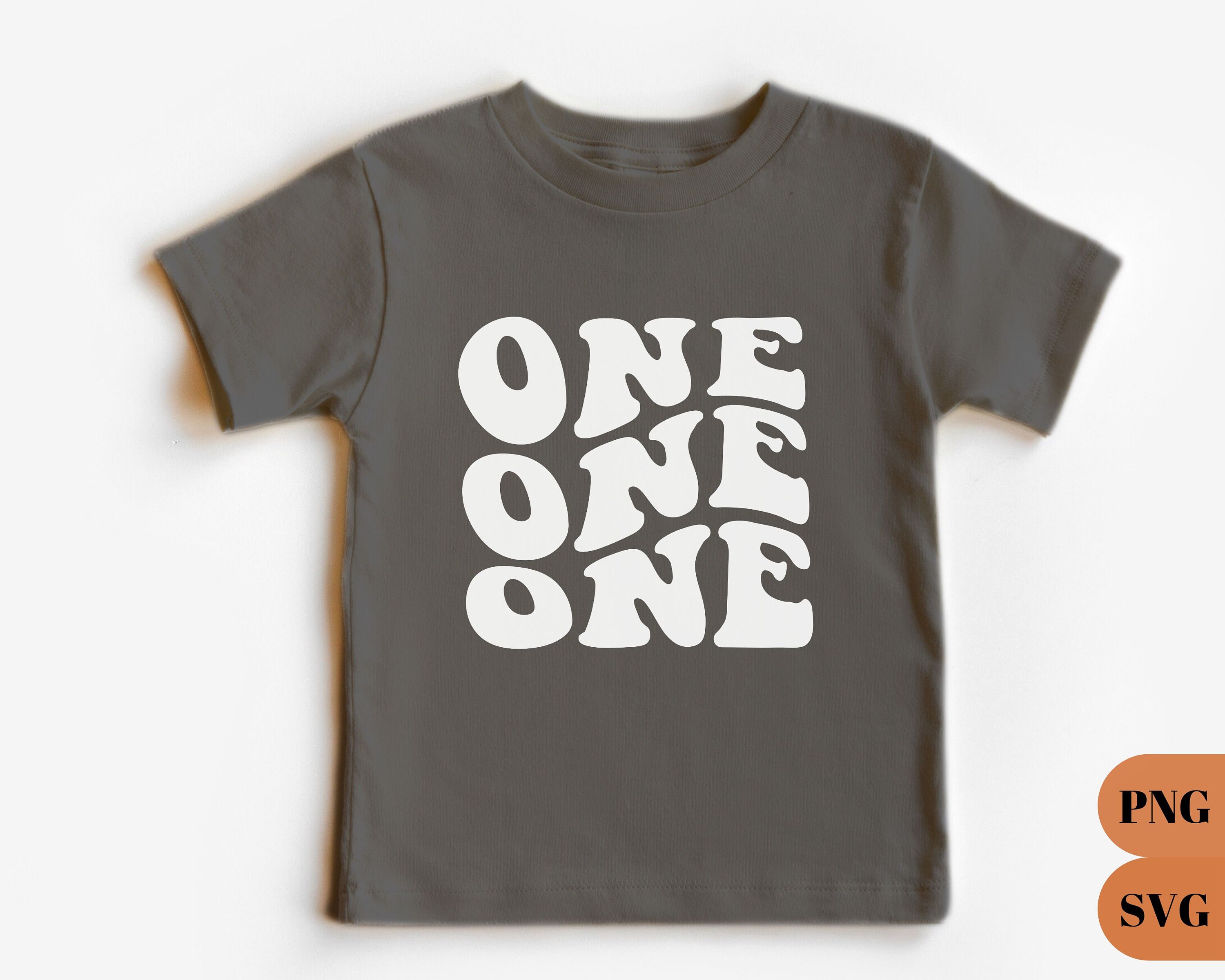 One Svg, Groovy First Birthday Svg, 1st Birthday Png, Stacked Wavy Texy ...