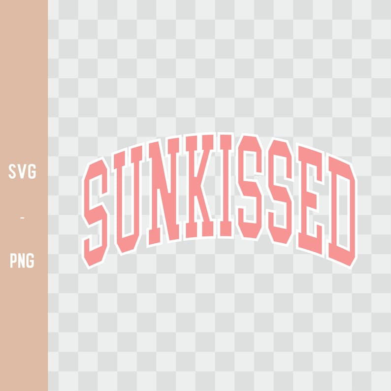 Sunkissed Svg Coconut Girl Summer Svg Beach Svg Varsity Font Silhouette ...