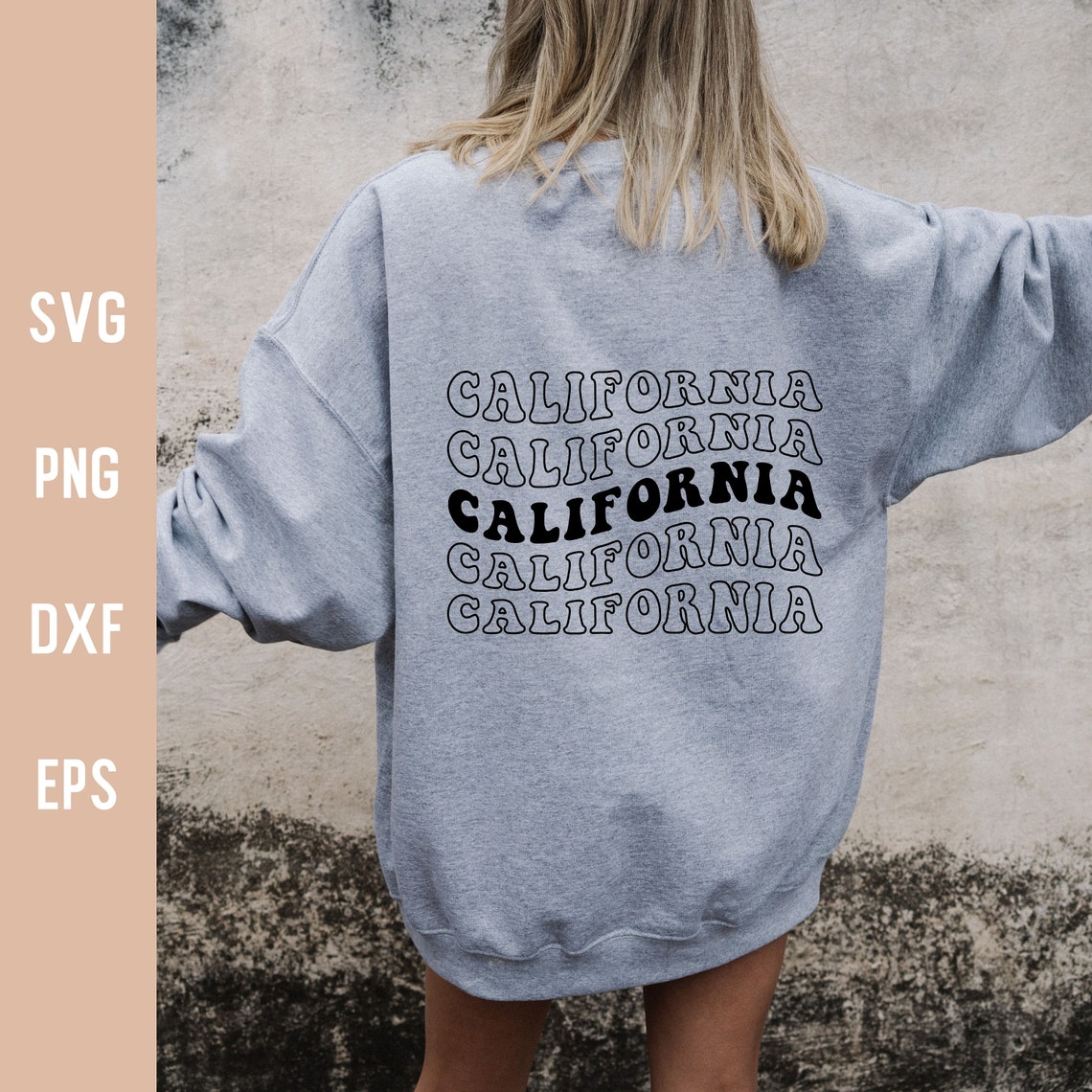 California Stacked Wavy Svg Wavy Stacked Svg State Svg Warped Font Svg ...