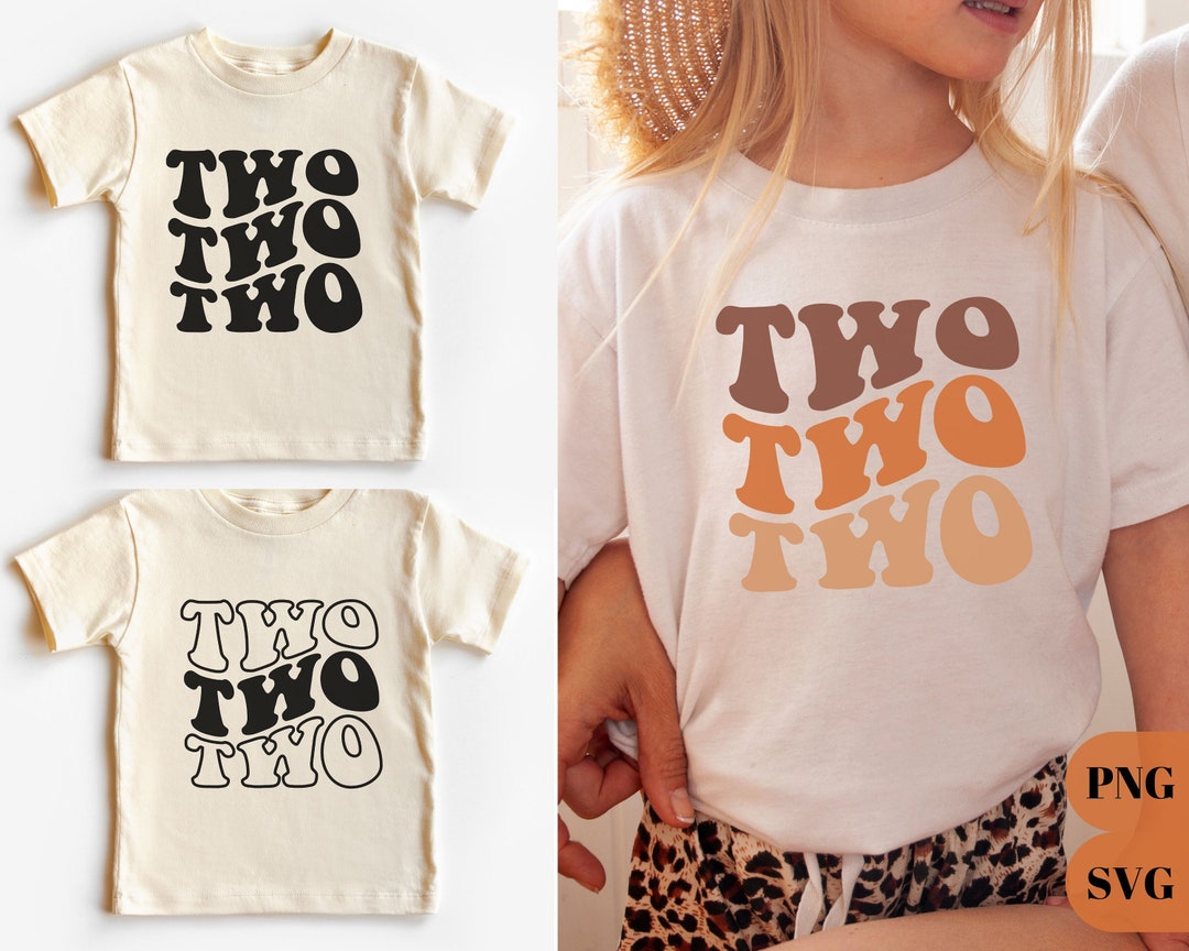 Two Svg, Groovy 2nd Birthday Svg, Second Birthday Png, Stacked Shirt ...