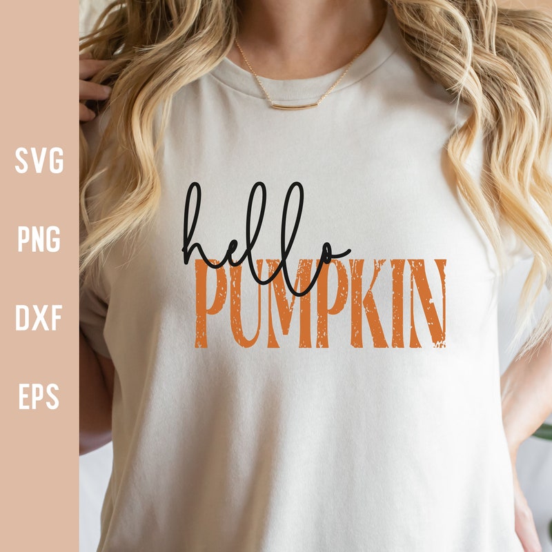 Hello Fall Pumpkin Svg - Etsy