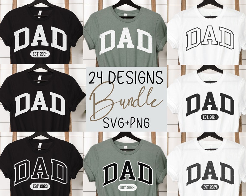 Dad Svg Bundle Dad Est 2023 Dad Est 2024 Grunge Distressed - Etsy