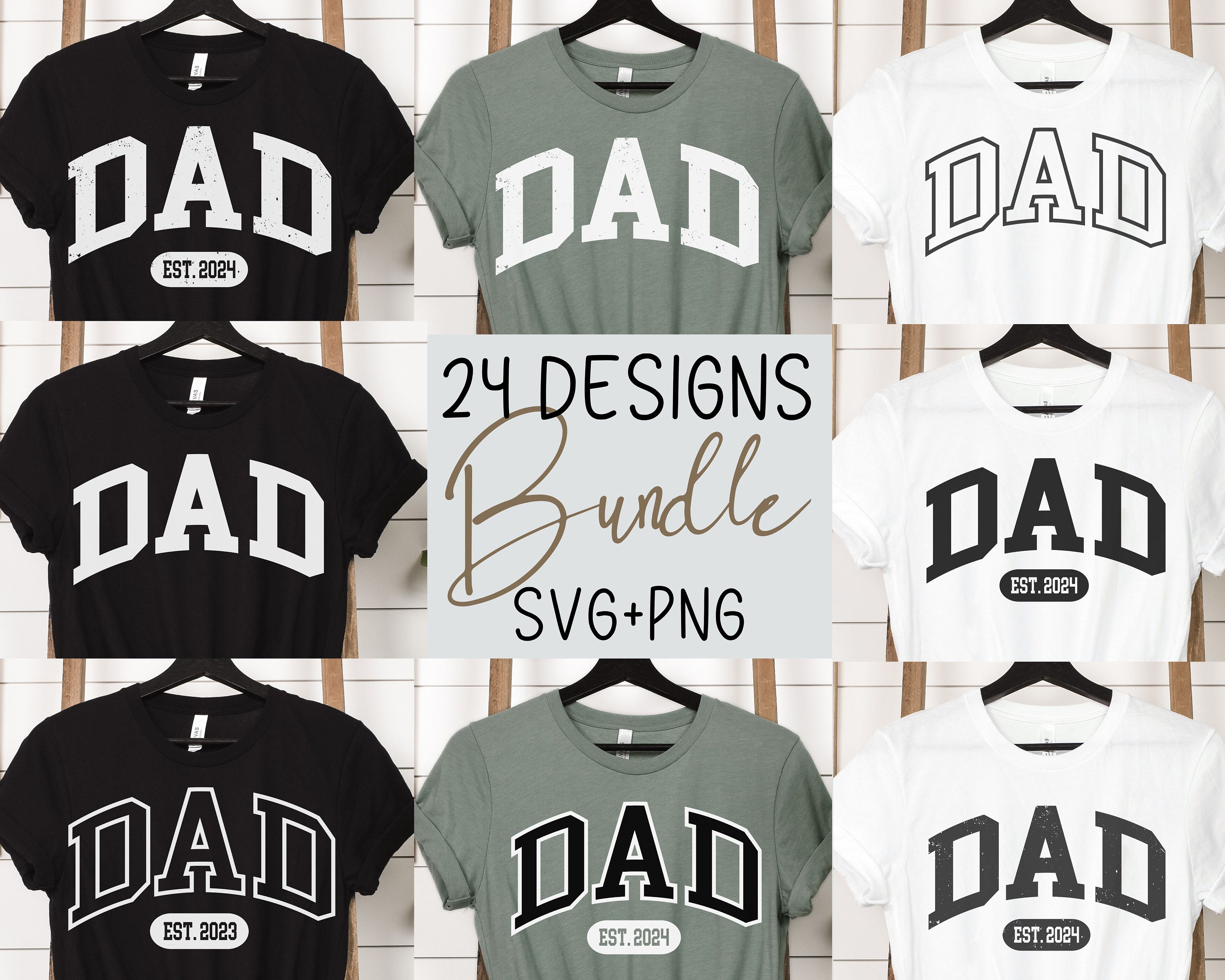 Dad Svg Bundle Dad Est 2023 Dad Est 2024 Grunge Distressed - Etsy