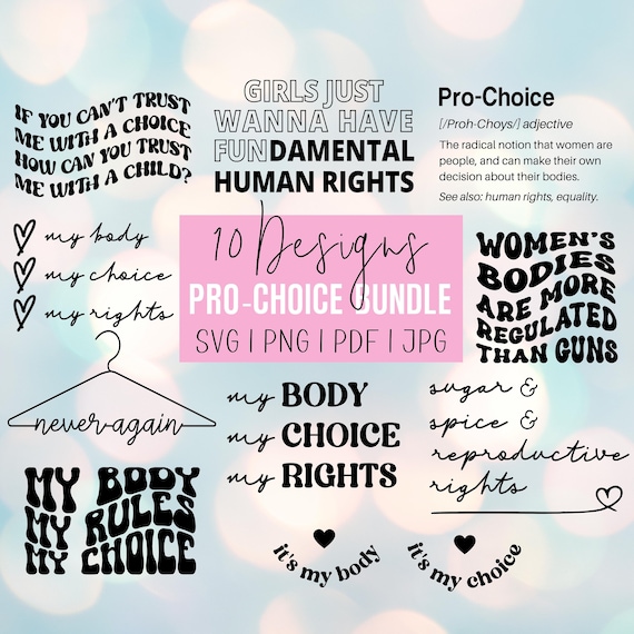 Pro-choice Svg Bundle Feminist Svg Bundle Quote Women Rights - Etsy
