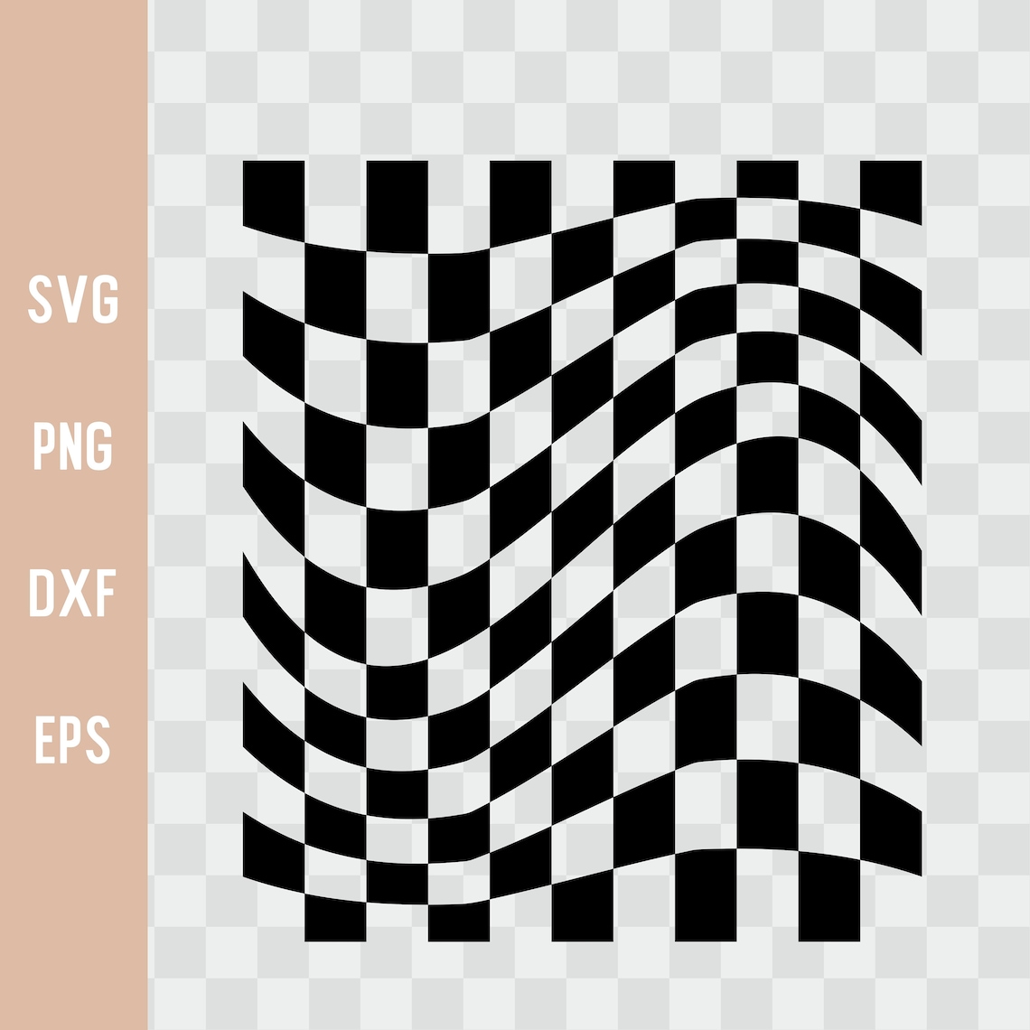 Wavy Checkered Pattern Svg Warp Checkered Png Groovy - Etsy