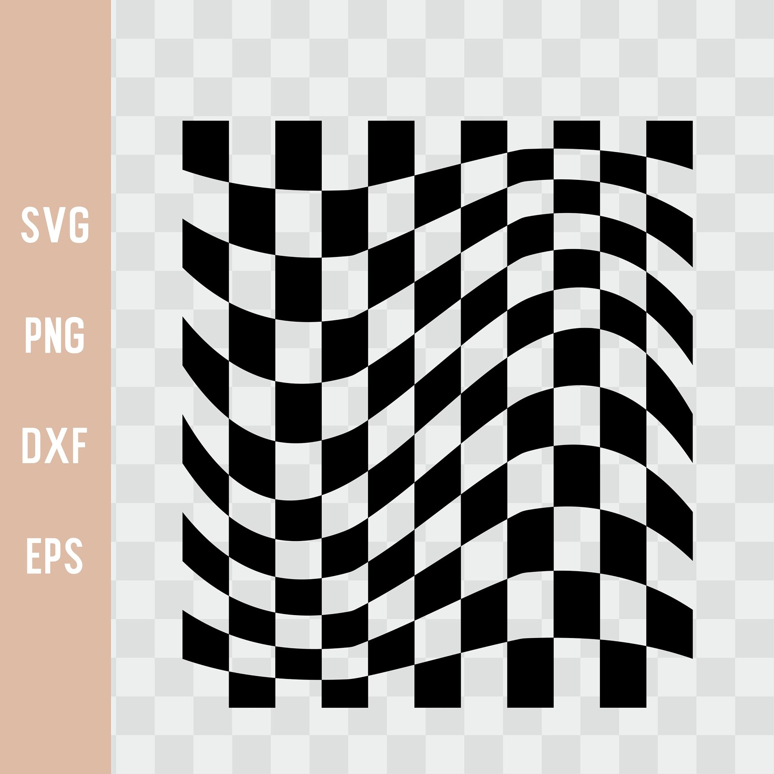 Wavy Checkered Pattern Svg Warp Checkered Png Groovy - Etsy