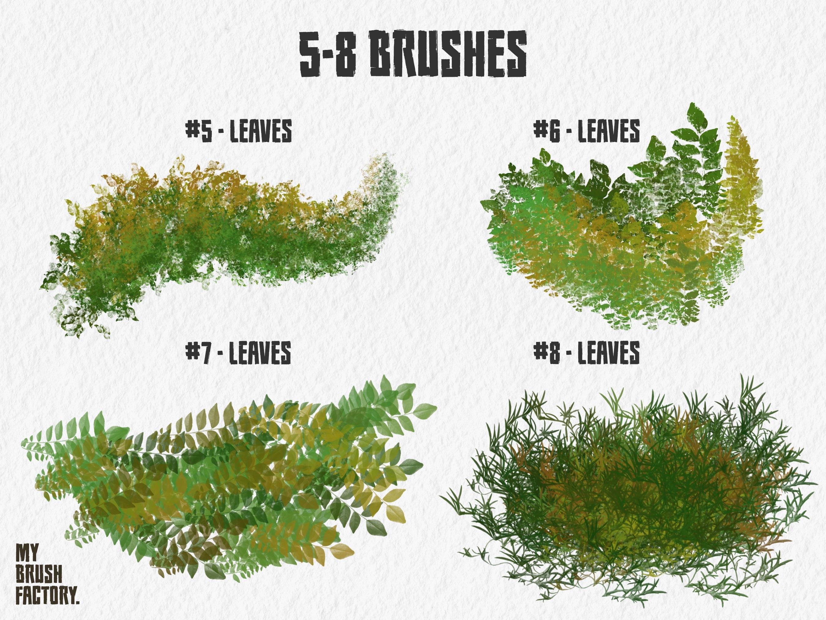 Procreate Nature Brushes & Stamps Realistic Grass, Leaves and Tree ...