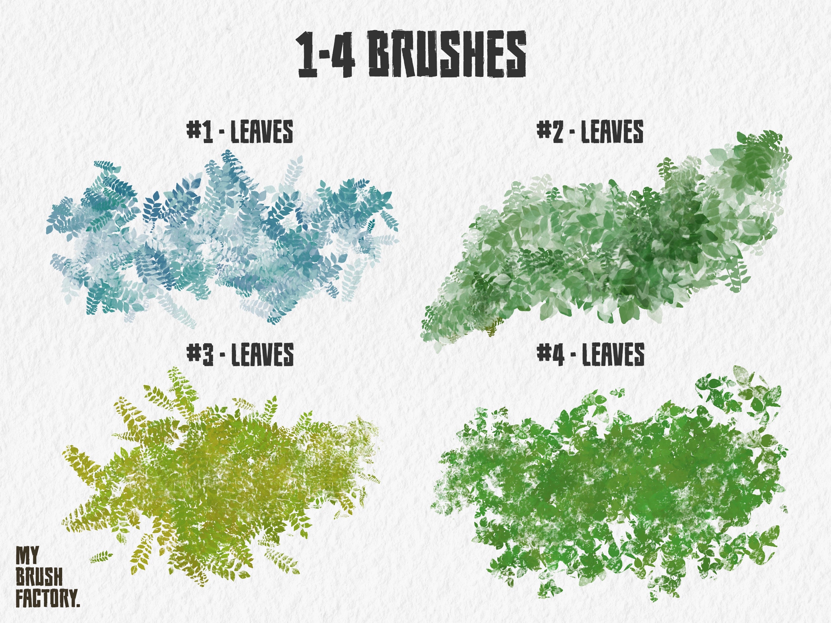 Procreate Nature Brushes & Stamps Realistic Grass, Leaves and Tree ...
