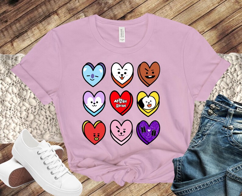 BT21 Valentine Hearts, BTS PNG, K-pop Design (digital Download) - Etsy