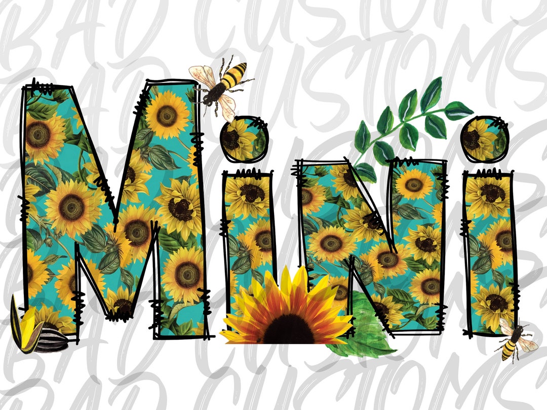 Mini Sunflower PNG, Sublimation Designs, Sunflower Designs, Mini PNG ...