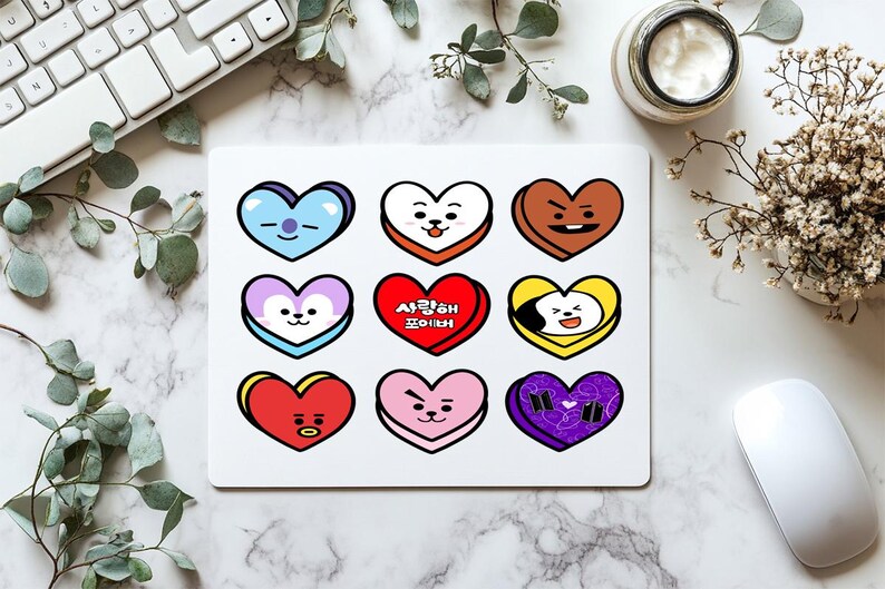 BT21 Valentine Hearts, BTS PNG, K-pop Design (digital Download) - Etsy
