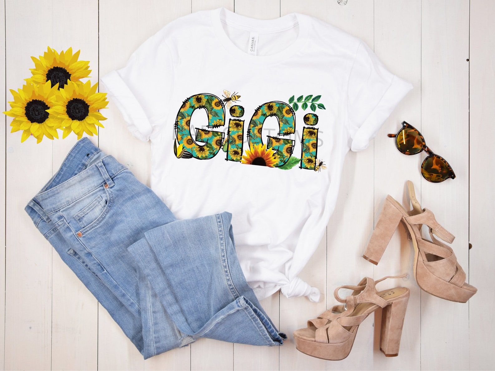 Gigi Sunflower PNG, Sublimation Designs, Sunflower Designs, Gigi PNG ...