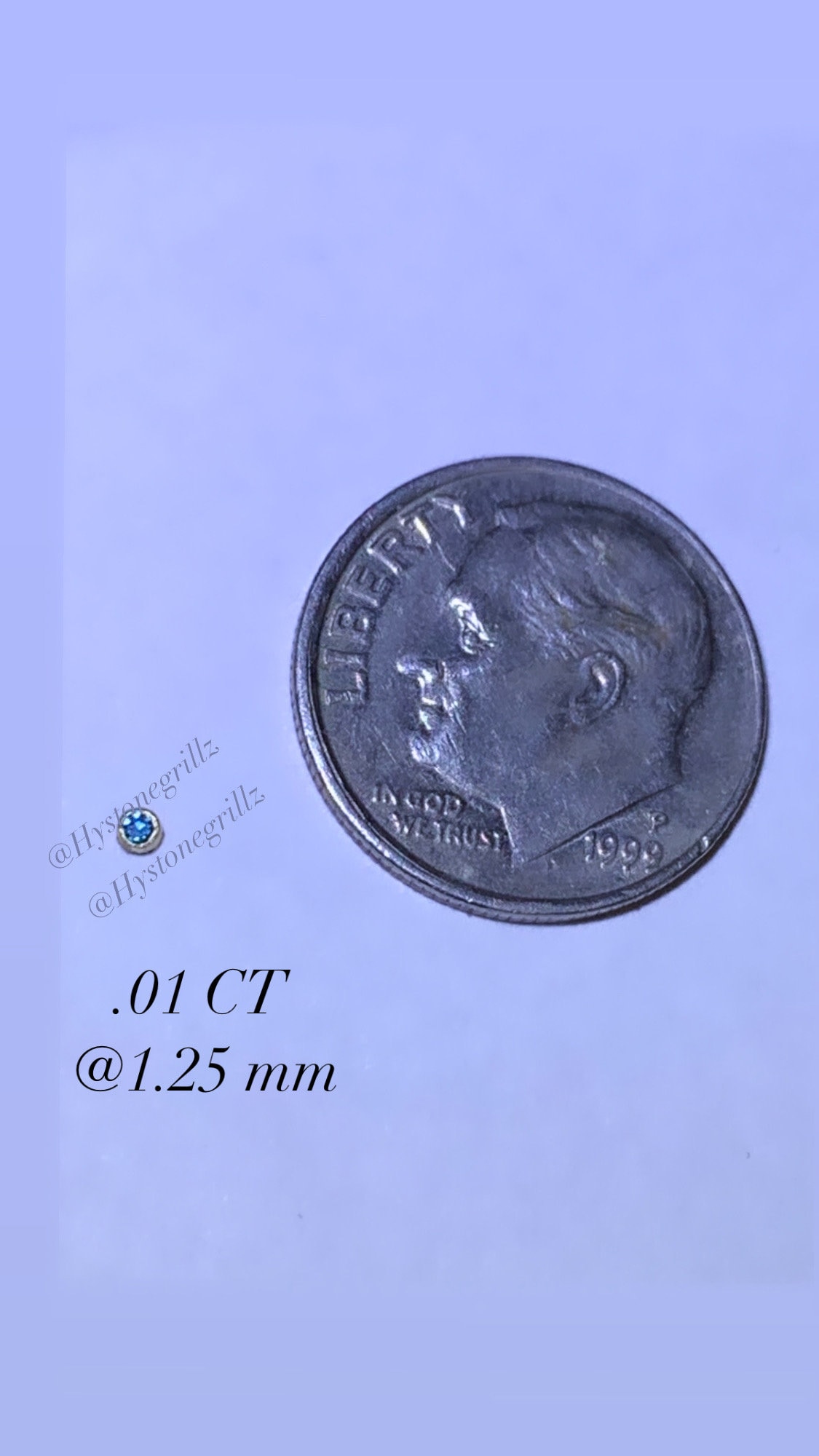 18k Aqua Blue Diamond Bezel Gold Tooth Gem SI1 Diamond Tooth Gem Tooth ...