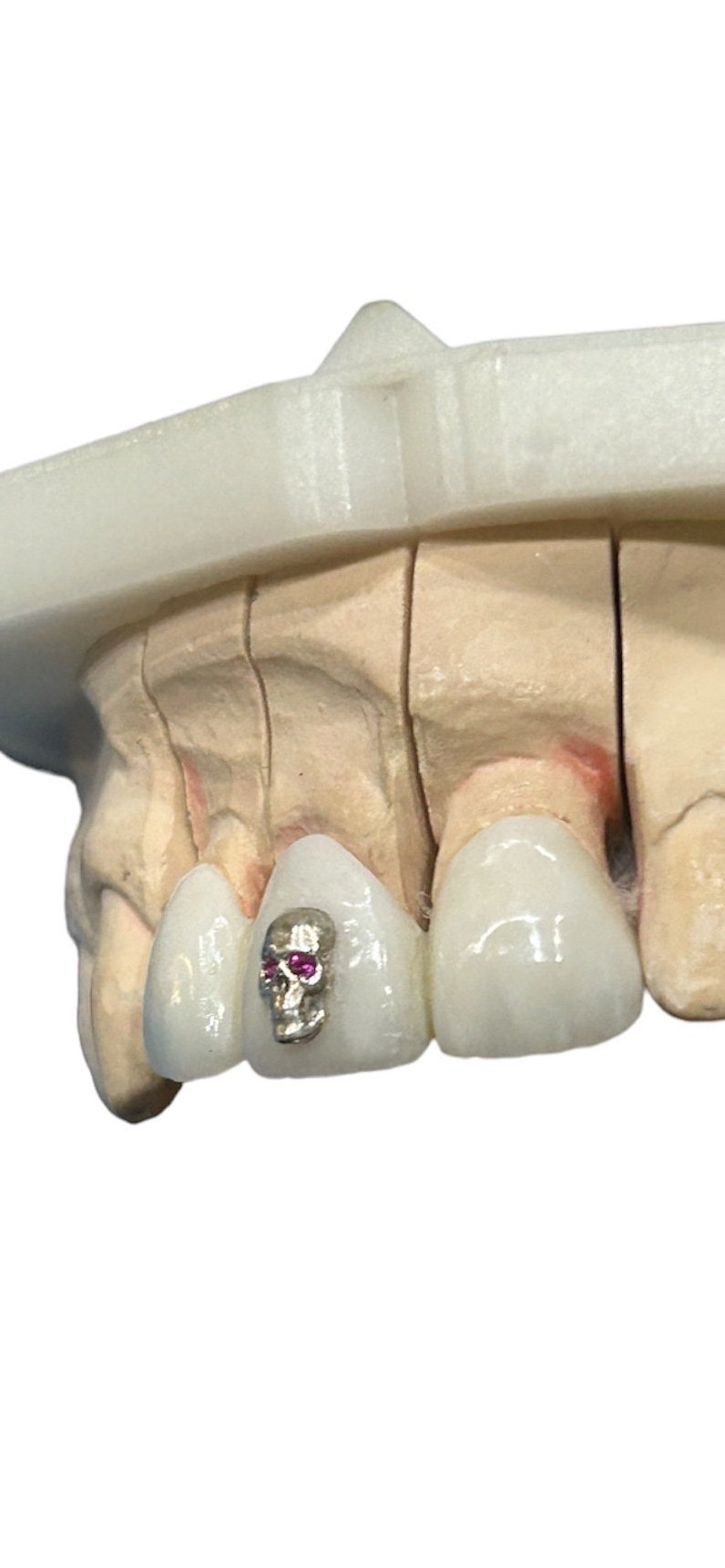 Teeth Gems 18 K Skull With Rubies 3-D - Etsy