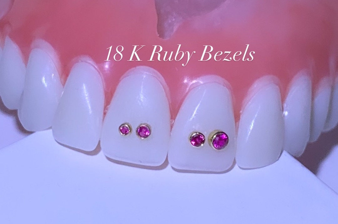 18k Ruby Bezel Gold Tooth Gem Ruby Tooth Gem Tooth Charm - Etsy