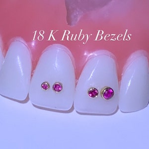 18k Ruby Bezel Gold Tooth Gem Ruby Tooth Gem Tooth Charm - Etsy