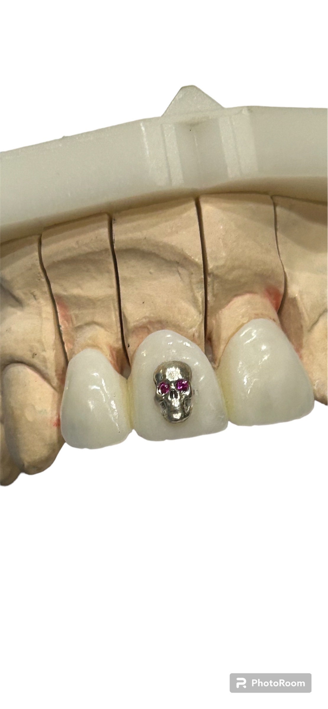 Teeth Gems 18 K Skull With Rubies 3-D - Etsy