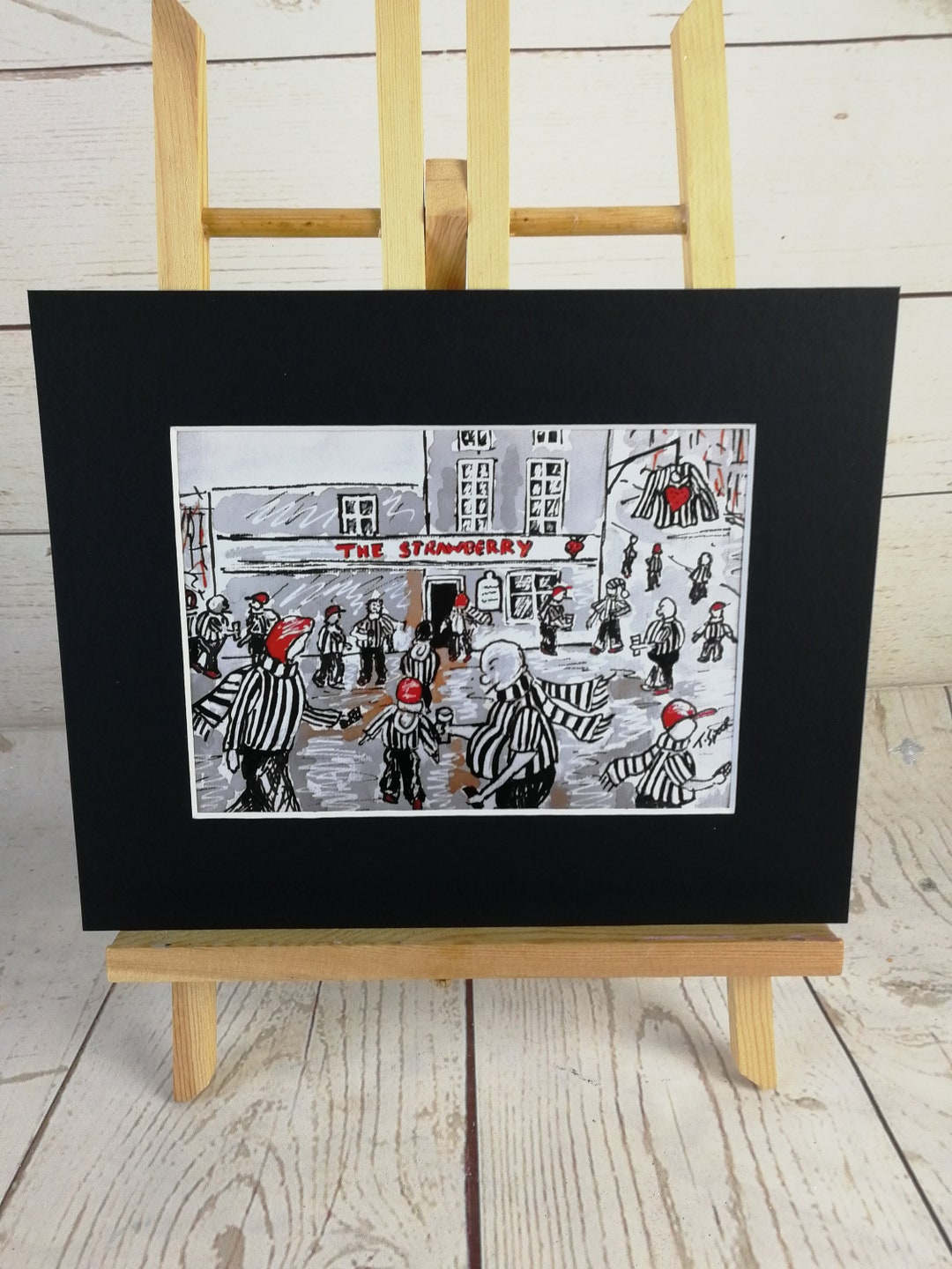 Newcastle United Football Club the Strawberry Pub Cartoon - Etsy