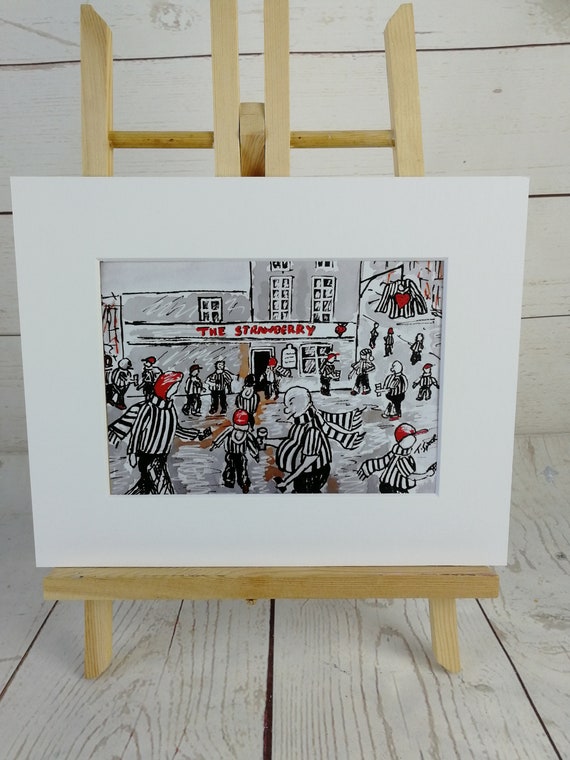 Newcastle United Football Club the Strawberry Pub Cartoon - Etsy