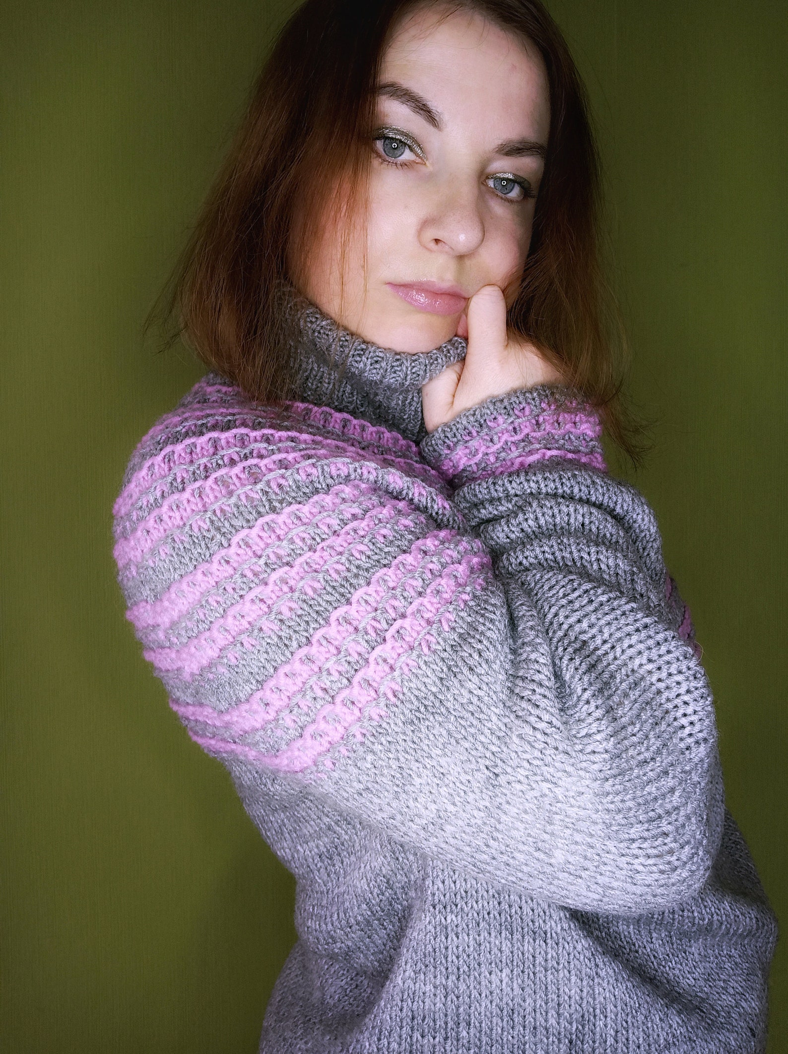 PDF Knitting Pattern, Turtleneck Sweater, Circular Yoke, Raglan Top ...