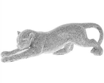 Silver Leopard Statue - Etsy