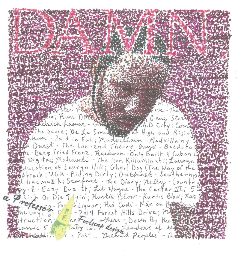 Damn. Hand-drawn Remake of Cover of the Kendrick Lamar's Award-winning ...