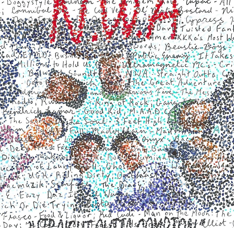 NWA Poster, Hand-drawn Version of the Cover of Straight Outta Compton ...