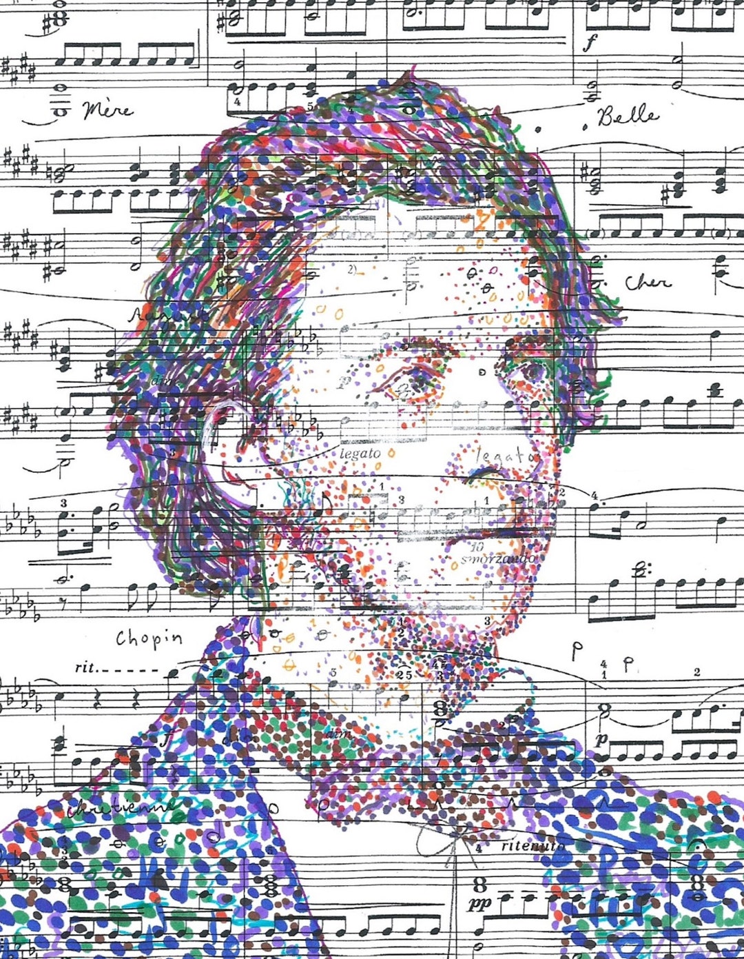Frederic Chopin a Hand-drawn Portrait of the Polish-french Composer a ...