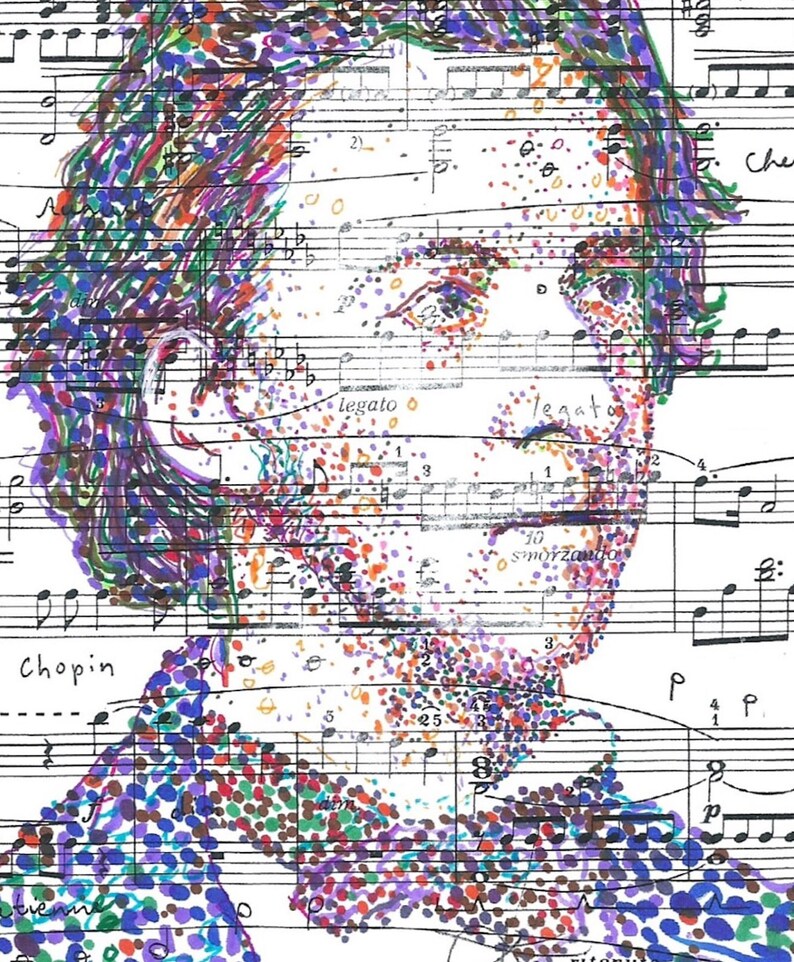 Frederic Chopin a Hand-drawn Portrait of the Polish-french Composer a ...
