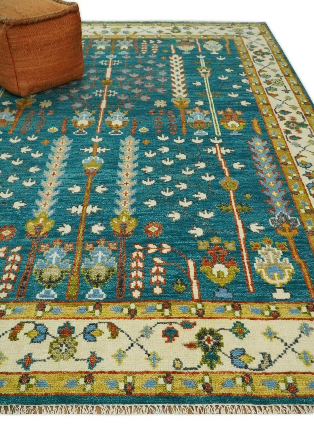 Antique Teal Persian Rug 8x10 Blue Rug Tree of Life Rug - Etsy