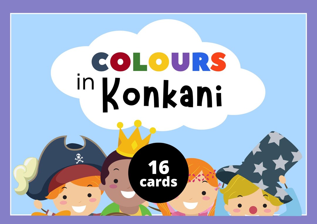 Konkani Colors Flashcards for Kids | Educational Digital Download ...