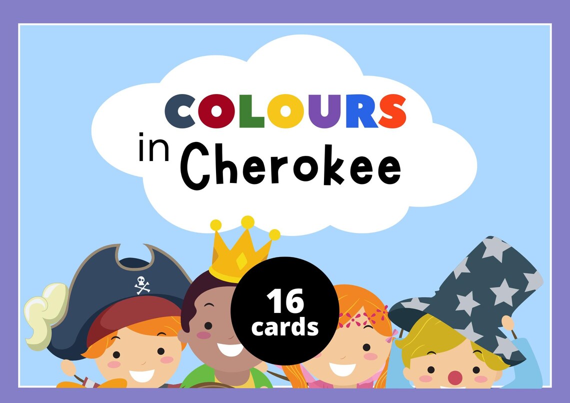 Cherokee Colors Flashcards for Kids | Educational Digital Download ...