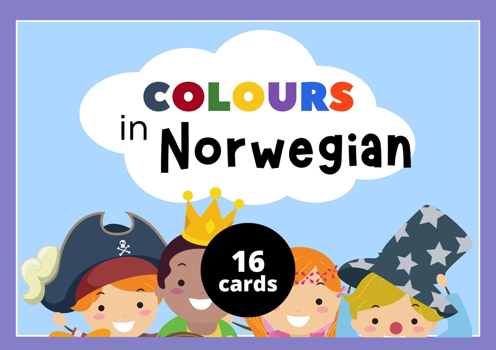 Norwegian Colors Flashcards for Kids | Educational Digital Download ...