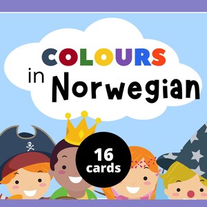 Norwegian Colors Flashcards for Kids | Educational Digital Download ...