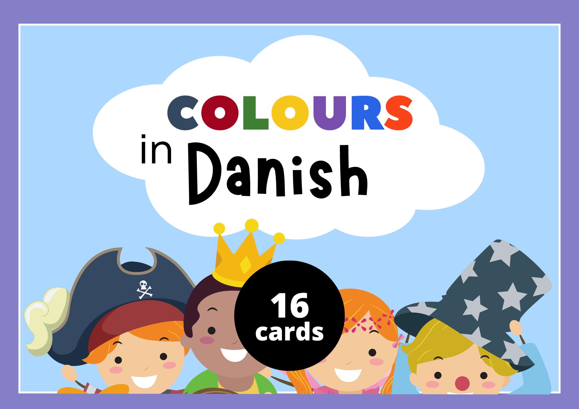 Danish Colors Flashcards for Kids | Educational Digital Download ...