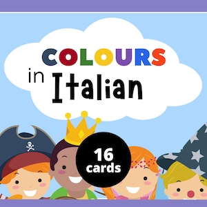 Italian Colors Flashcards for Kids | Educational Digital Download ...