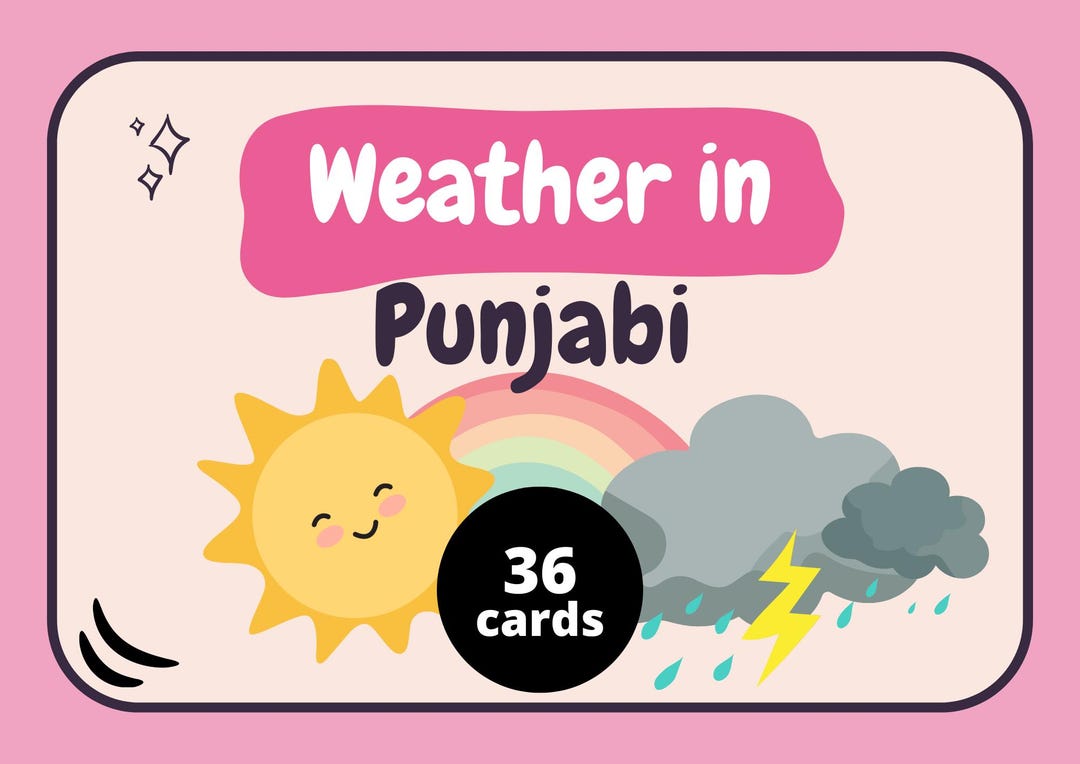 Fun Punjabi Weather Flashcards for Kids & Beginners | Colorful ...