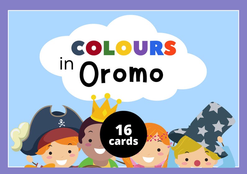 Oromo Colors Flashcards for Kids | Educational Digital Download | Learn ...