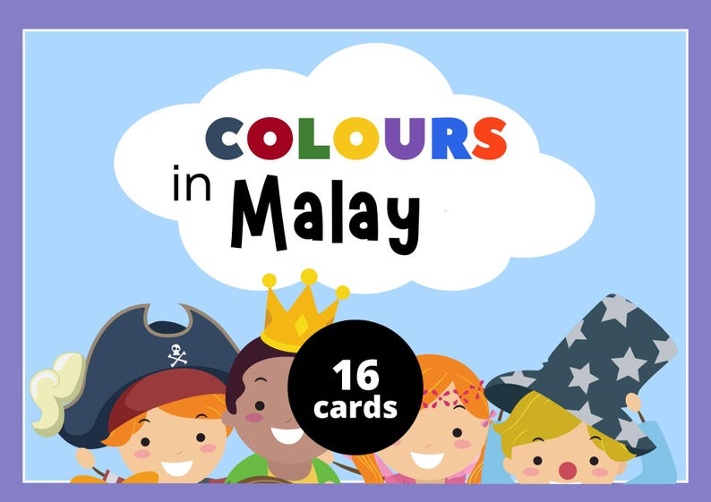 Malay Colors Flashcards for Kids | Educational Digital Download | Learn ...