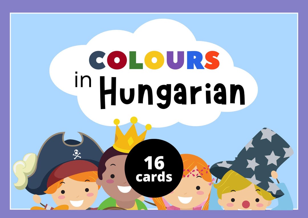 Hungarian Colors Flashcards for Kids Educational Digital Download Learn ...