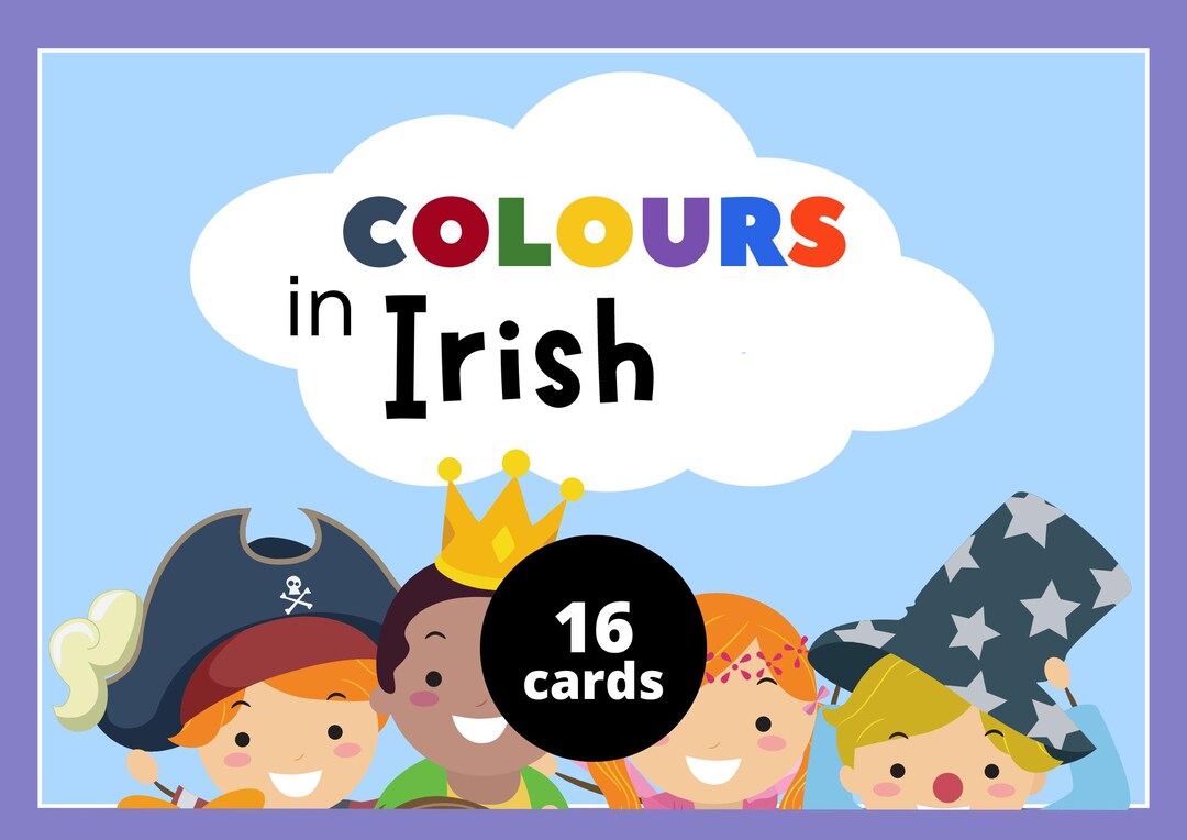 Irish Colors Flashcards for Kids | Educational Digital Download | Learn ...