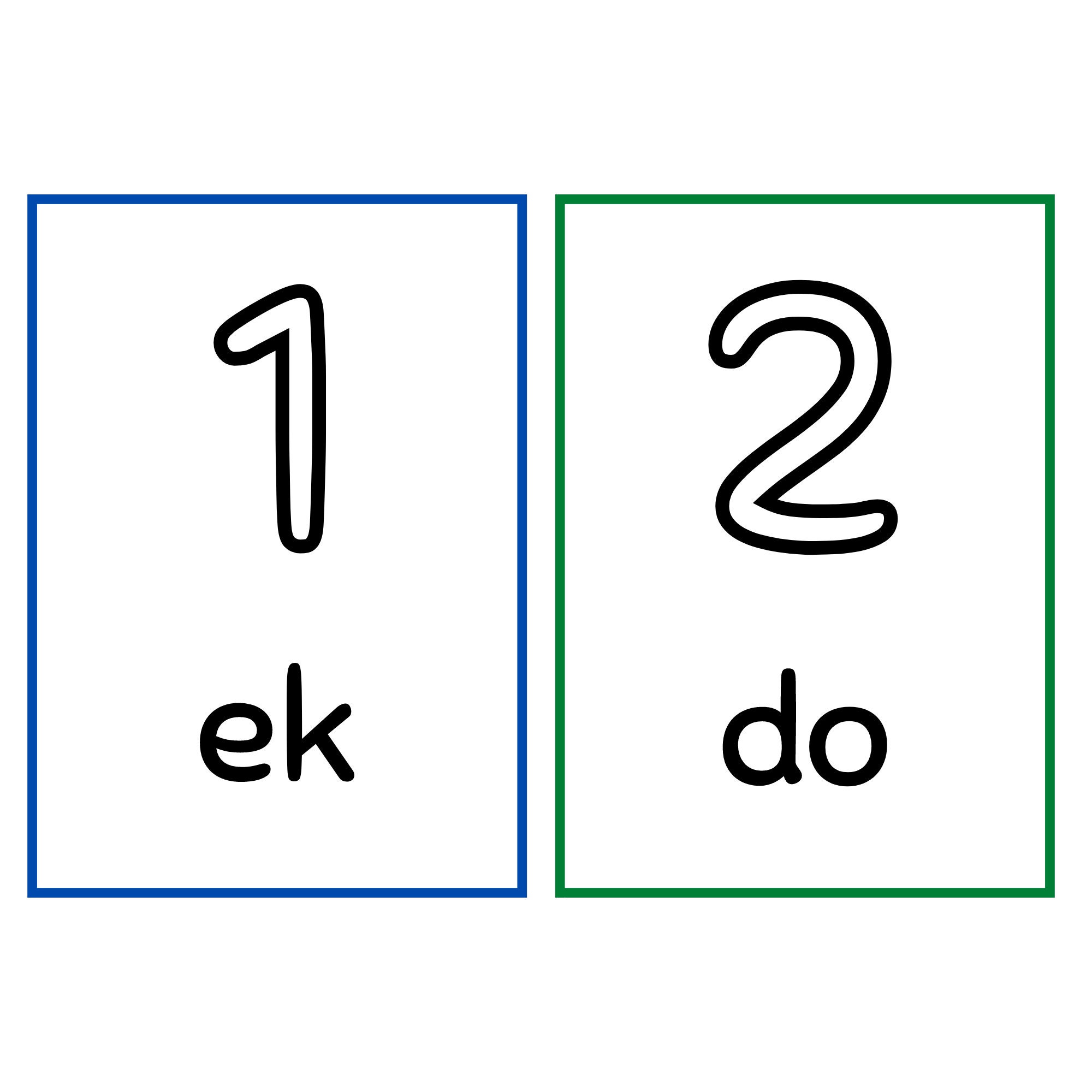 Punjabi Flashcards, Learn English/punjabi Numbers, 1 to 100 With ...