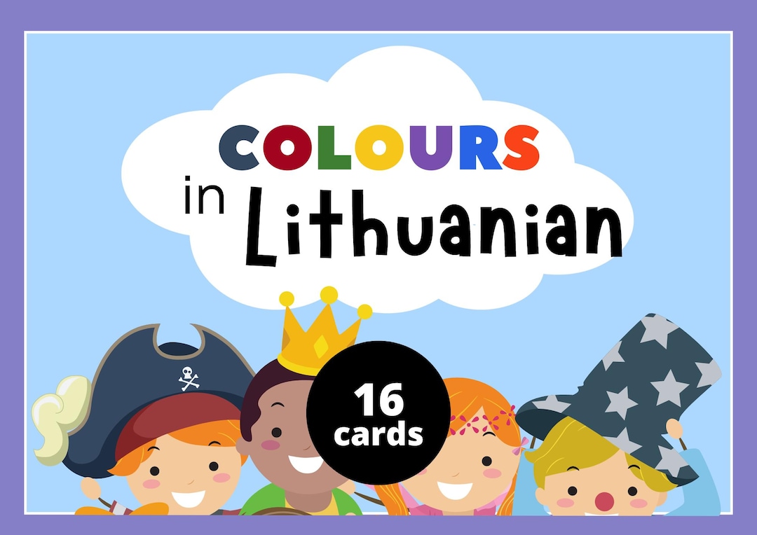 Lithuanian Colors Flashcards for Kids | Educational Digital Download ...
