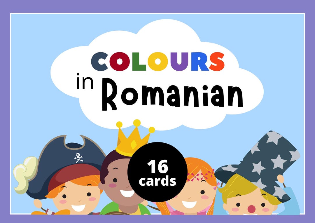 Romanian Colors Flashcards for Kids | Educational Digital Download ...