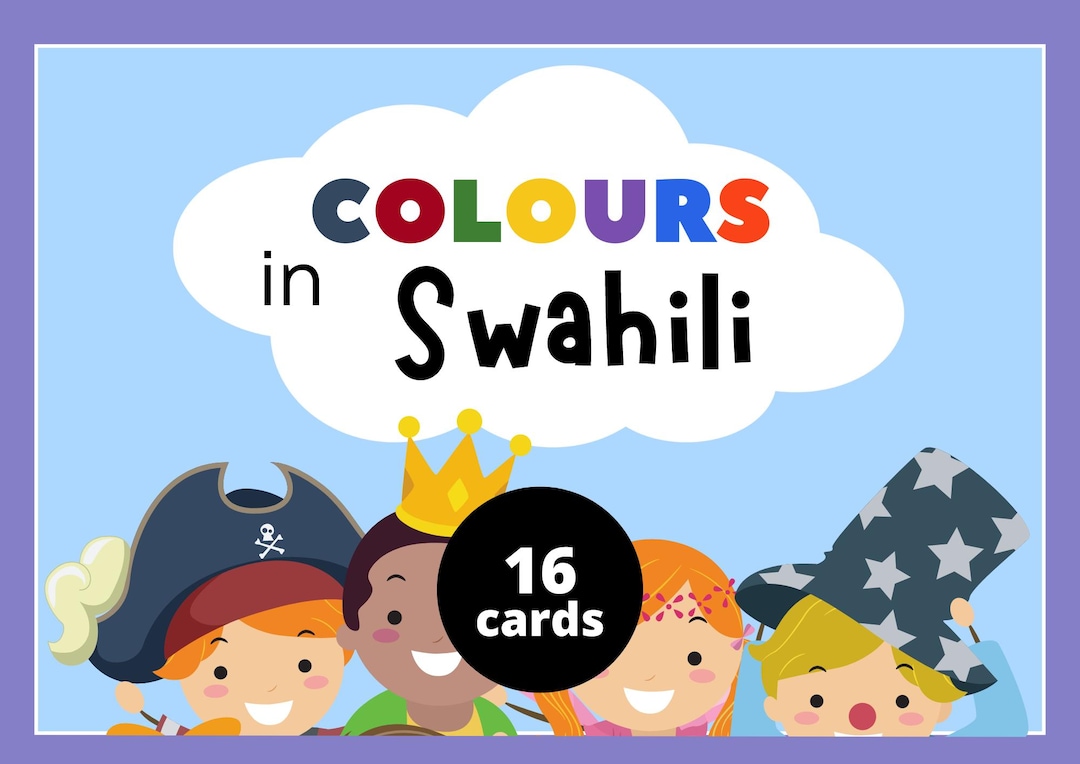 Swahili Colors Flashcards for Kids | Educational Digital Download ...