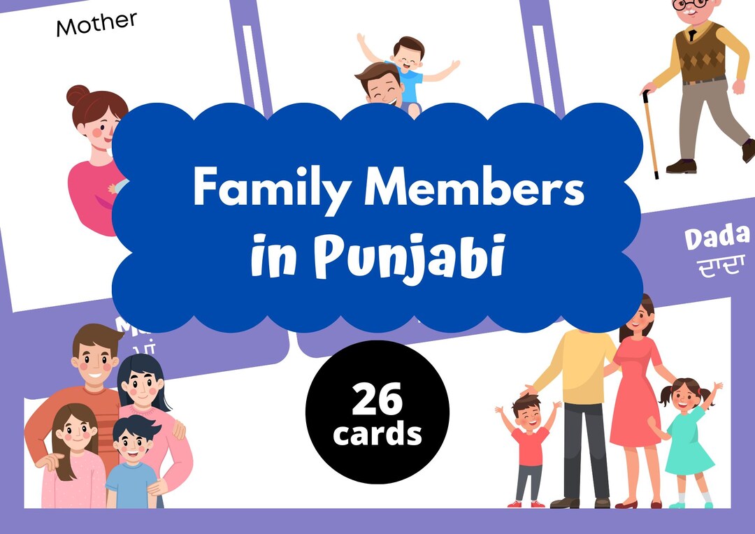 Learn Punjabi Family Member Names | Punjabi Flashcards for Kids ...