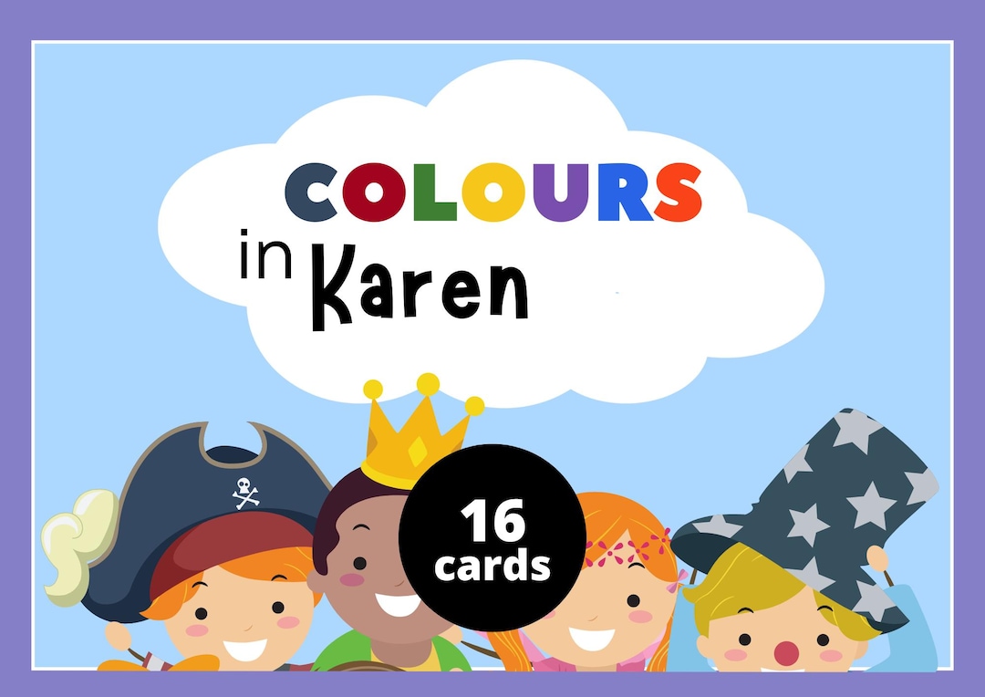 Karen Colors Flashcards for Kids | Educational Digital Download | Learn ...